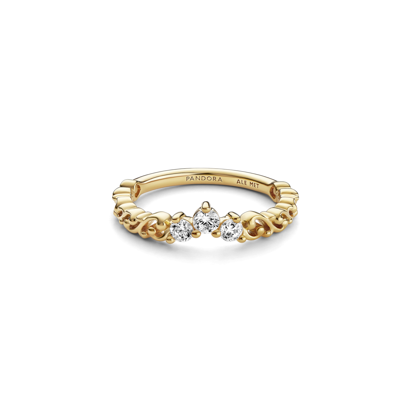Anillo Pandora dorado Tiara Real Remolino 162232C01 | Joyería River
