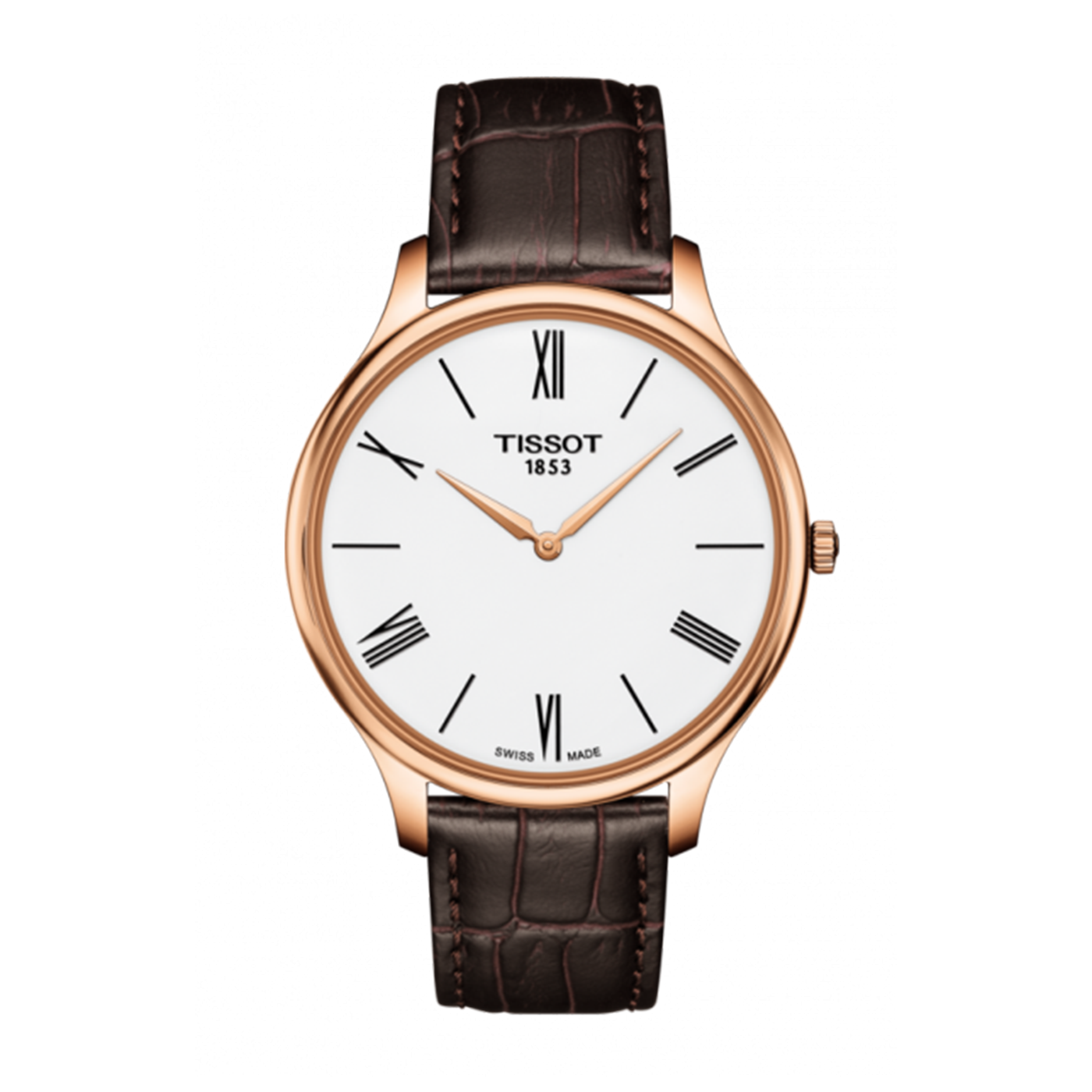 Reloj Tissot Tradition Ip Rosa Piel Marrón T0634093601800 | Joyería...
